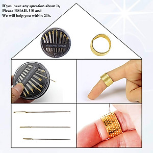 BIHRTC Embroidery Thread Scissors Sewing Thimble Needles Kit Sharp Sewing Scissors Small Craft Scissor for Crafting Art Work Threading Needlework with Tape Measure