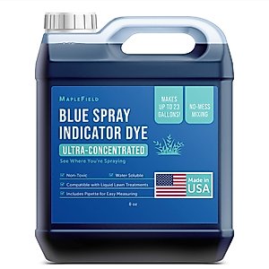 Blue Spray Indicator - Dye for Weed Spraying - Mark Where You've Sprayed with Blue Dye - Safe & Non-Permanent Dye with Pipette for Easy Mixing - 8oz