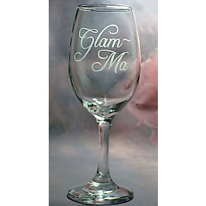 Glam Ma and Glam Pa Grandma Grandpa Grandparent Wine Glass gift Set Pregnancy Reveal Wine Glass