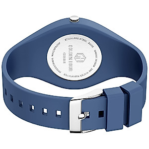 GOLDEN HOUR Waterproof Sports Analog Unisex Watches for Nurse Medical Professionals, Students - Military Time Glowing Easy to Read Dial, Jelly Silicone Strap in Navy Blue