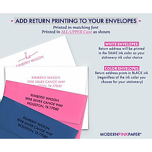 2 Letter Initial Monogram Stationary Set with Envelopes, FLAT NOTE CARDS, Personalized Monogrammed Stationery Set for Women, Classy Monogrammed Note Card Set, Your Choice of Colors and Quantity