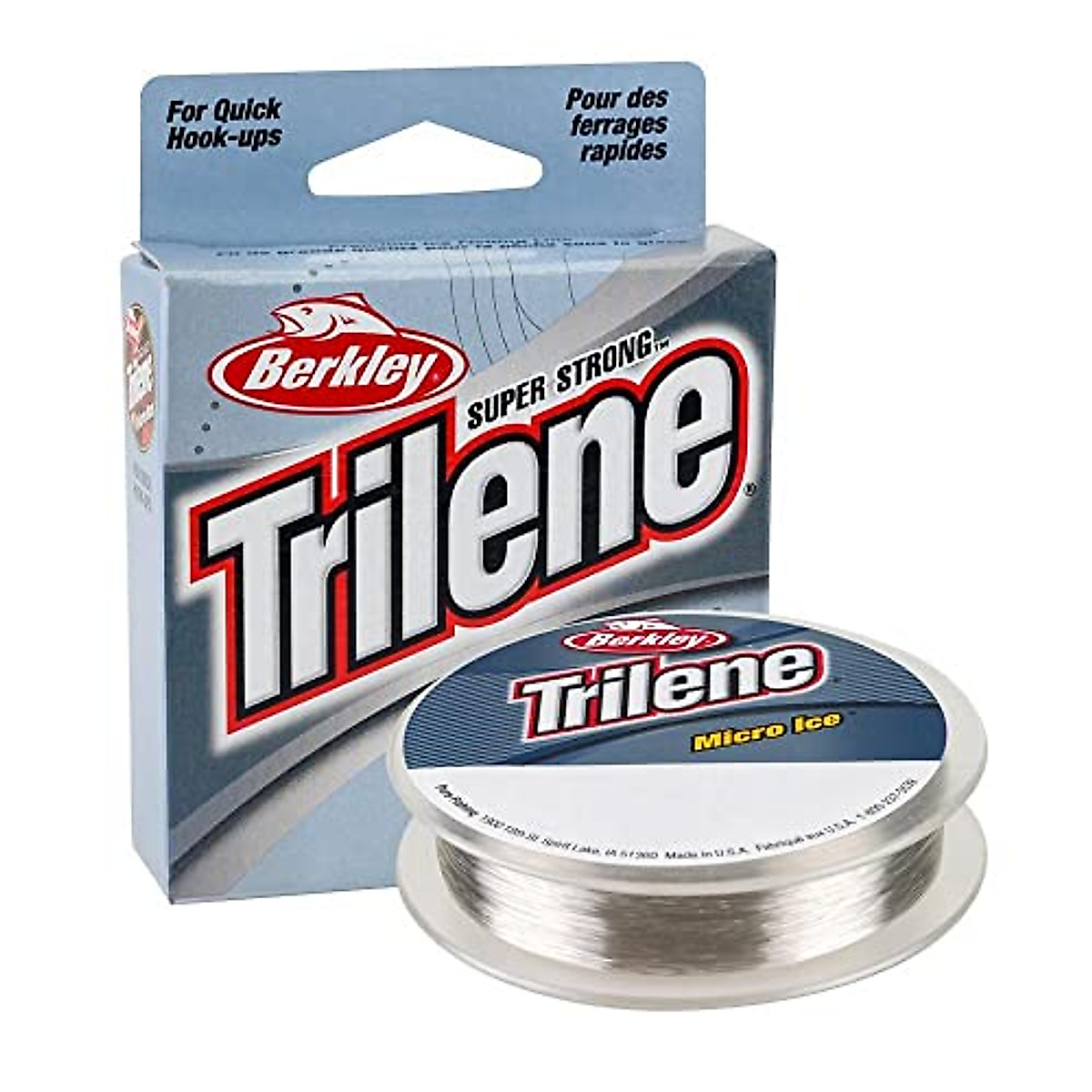 Berkley Trilene® Micro Ice®, Clear Steel, 8-Pound Break Strength, 110yd Monofilament Fishing Line, Suitable for Freshwater Environments