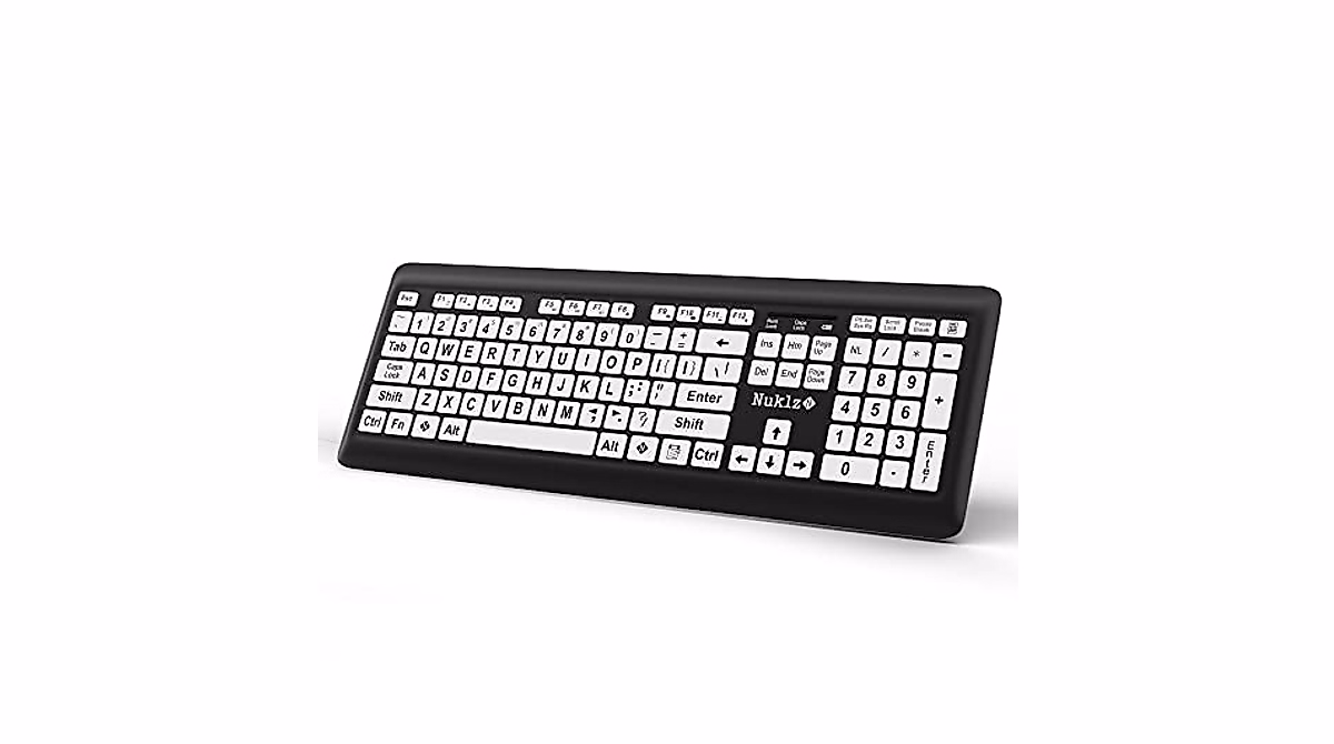 Nuklz N Magnus 325 | Wireless Large Print Full Size Computer Keyboard ...