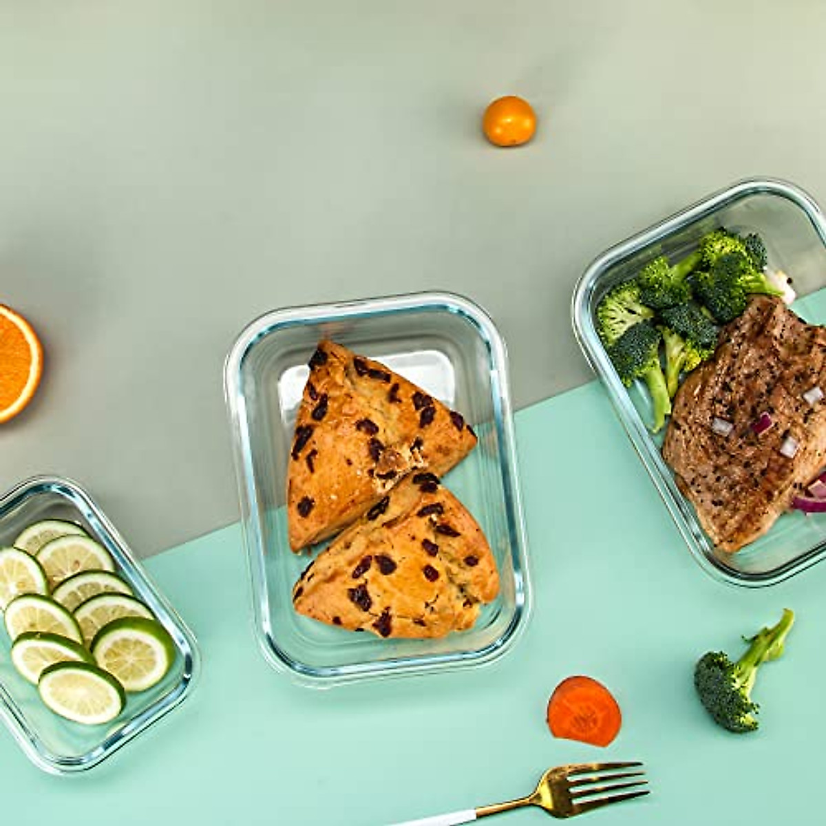 10 Pack Glass Meal Prep Containers with Lids and Steam Vent, Leak-Proof Food Storage Containers with Airtight Lids, Dishwasher / Microwave / Oven / Freezer Safe Glass Containers for Leftovers (Pink)