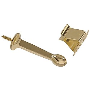 Hardware Essentials by Hillman 852343 Rigid Door Stops with Holder Brass, White