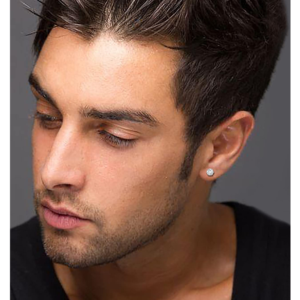 6 Pairs Stainless Steel Stud Earrings Set,Stainless Steel Hypoallergenic Cubic Zirconia Earring Stud earrings Set(6 Pairs)