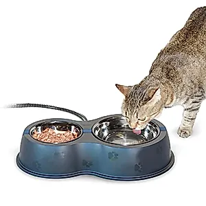 K&H Pet Products Thermo-Kitty Café Outdoor Heated Cat Bowl - No More Frozen Food or Water