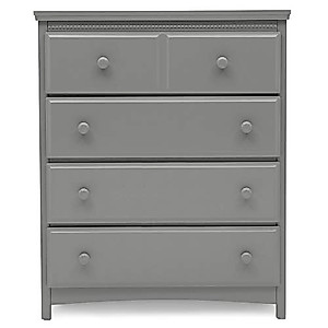 Delta Children Emerson 4 Drawer Chest, Greenguard Gold Certified, Grey