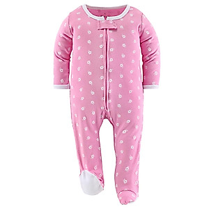The Peanutshell Footed Pajamas Sleepers for Baby Girls, Sleep and Play Footies, 3 Pack (6-9 Months)