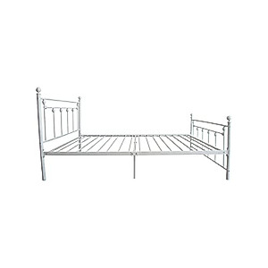 Anwickmak Twin Size Metal Bed Frame with Headboard and Footboard/No Box Spring Needed Mattress Foundation (White)