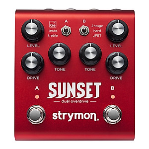 Strymon Sunset Dual Overdrive and Boost Guitar Effects Pedal for Electric and Acoustic Guitar, Synths and Keyboards