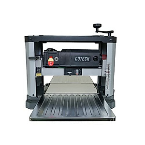 Cutech 40800H 13-Inch Spiral Cutterhead Benchtop Planer with 26 Tungsten Carbide Inserts, 2-Speed Feed Rate, Snipe Minimizer, and Board Return Rollers