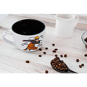 JUST FUNKY Naruto Anime Ceramic Ramen Soup Mug with Spoon | 20 Oz Coffee Cup Featuring Naruto | Anime Bowl | Home Deco | Naruto Bowl | Collective | Official Licensed