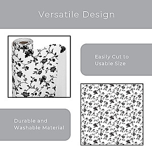 Smart Design Bonded Grip Shelf Liner - 12 Inch x 10 Feet - Non Adhesive, Strong Grip Bottom, Easy Clean Kitchen Drawer, Cabinet, Cupboard Dresser Protector Cover, Non Slip Rubber Mat - Wisteria Black