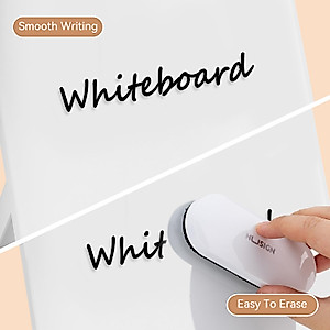 NUSIGN Glass Desktop Whiteboard with Reversable Stand, 8.5‘’x11.8'' Tabletop Small Portable Dry Erase White Board Easel with Storage Design for Home Office and School Supplies