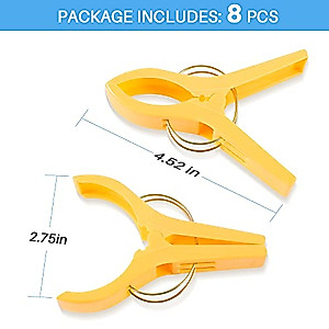 Beach Towel Clips Chair Clips Towel Holder,Plastic Clothes Pegs Hanging Clip Clamps (Pack of 8)