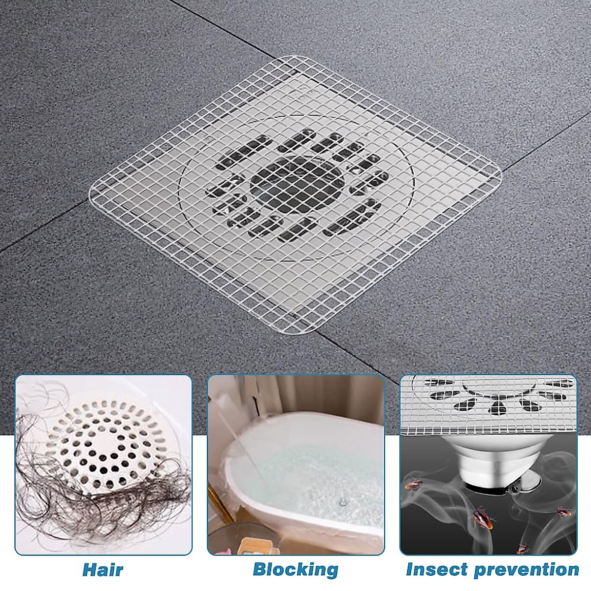 50Pcs Disposable Shower Drain Hair Catcher for Bathroom Accessories Apartment Essentials Mesh Stickers for Kitchen Sink Bathtub (Yellow)