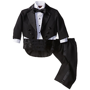 Joey Couture Baby Boys' Tuxedo Suit Tail, Black, 12 Months/Medium