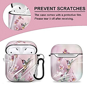 Gyehuo for Airpod Case, Compatible with Apple AirPods 2nd & 1st Generation Case (Flower Hummingbird)