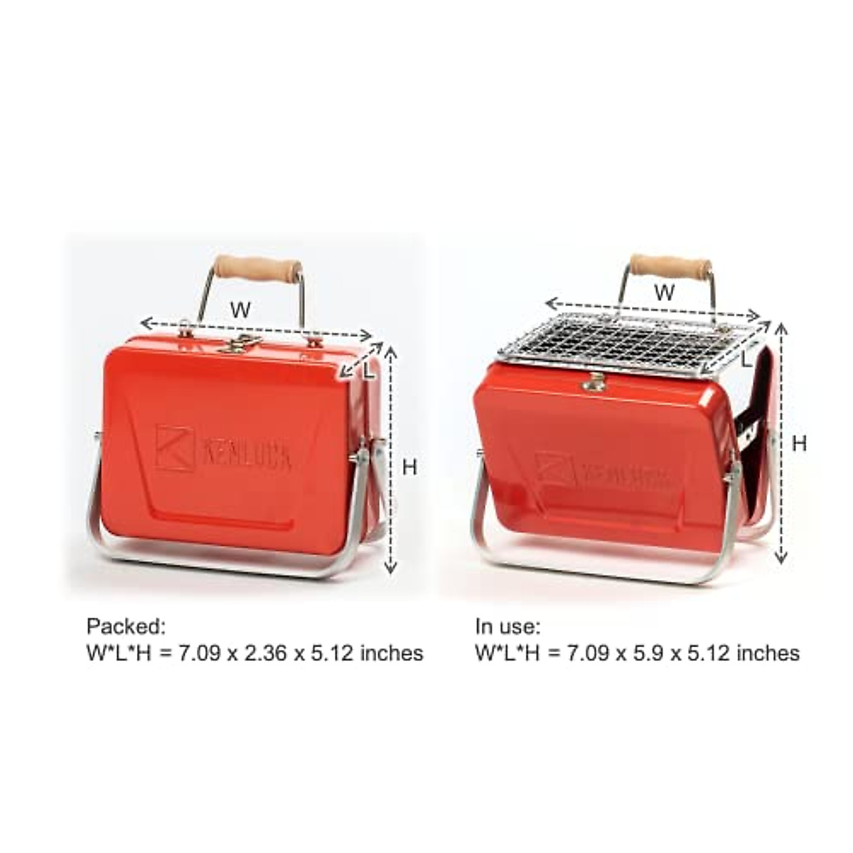 Portable KENLUCK Mini Charcoal Grill for Outdoor Fun