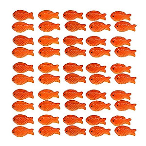 RAYNAG 50pcs Miniature Resin Red Fish Micro Landscapes Fairy Garden Figurines Potted Decoration Aquarium Dollhouse Ornament Decor for Crafting or Cake Decorating