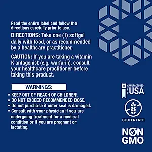Life Extension Super K – Vitamin K1 and Two Forms of K2 for Bone, Heart, and Arterial Health - Gluten-Free, Once Daily, Non-GMO - 90 Count (Pack of 1)