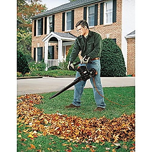 BLACK+DECKER 3-in-1 Electric Leaf Blower, Leaf Vacuum, Mulcher, 12-Amp (BV3100)