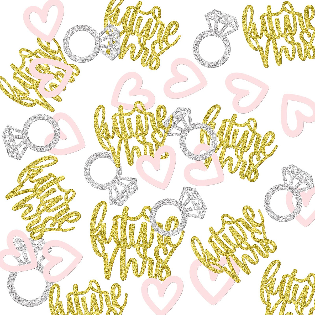 Future Mrs Confetti, Bridal Shower Confetti, Diamond Ring, Heart Confetti, Centerpiece, Bachelorette, Engagement Party, Bridal Shower, Wedding Shower Decorations, 300 Pcs