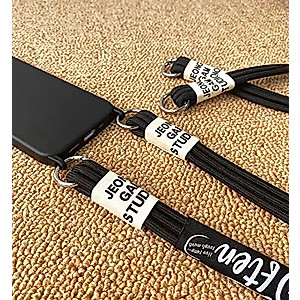 CQUUKOI Crossbody Phone Case for iPhone 13 Pro Max Lanyard Silicone TPU Phone Cover with Detachable Necklace Strap Anti-Drop Protective Cover for iPhone 13 Pro Max Women Men Black