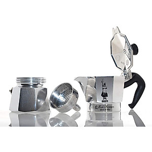 Original Bialetti 9-Espresso Cup Moka Express | Espresso Maker Machine and Zonoz Wooden Small Espresso Stirring Spoon Bundle (9-cup, 18.5 fl oz, 550 ml)