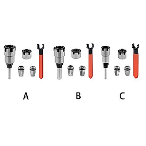 KASCLINO 1/4" Shank Router Bit Collect Extension Chuck Converter Adapter, Convert 1/2-Inch & 1/4-Inch Shank Bits with ER20 Spring Collet, ER20 M Type Wrench Spanner(Size:ER20-1/4)