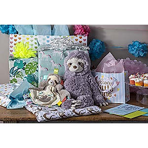 Taggies Soothing Sensory Stuffed Animal Security Blanket, Molasses Sloth, 13 x 13-Inches