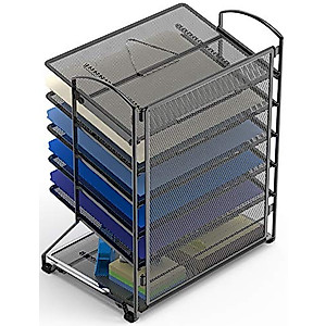 SimpleHouseware 6 Trays Desktop Document Letter Tray Organizer, Black