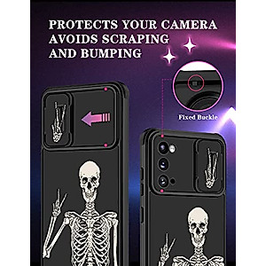Goocrux for Samsung Galaxy S20 Case Skeleton Skull Women Girls Cute Gothic Phone Cover Cool Horror Unique Design Goth Aesthetic with Slide Camera Cover Funny Spooky Cases for Galaxy S20 5G 6.2''