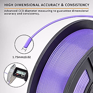 SUNLU PLA 3D Printer Filament, PLA Filament 1.75mm Dimensional Accuracy +/- 0.02 mm, 1 KG Spool, PLA Gray+Purple