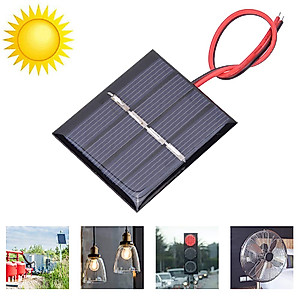 Keenso 4 Pcs Solar Panels, 0.36W 2V Solar Panel Charging Power Board and Electronic Line for Small Power Appliances Solar Panel Kit Other Mountaineering Camping Supplies