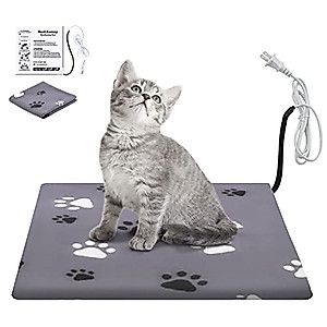 Rest-Eazzzy Pet Heating Pad Indoor, Dog Heating Pad Mat with Removable Cover, Waterproof Heated Dog Pad for Cat Dog, NO Timer and Temp Adjustment (Grey, 14" X 14")