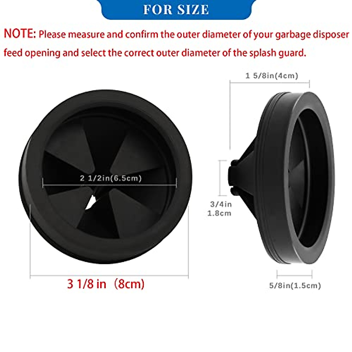 Garbage Disposal Splash Guard Collar Sink Baffle, Food Waste Disposer Accessories for Waste King, Whirlaway and GE Models (3 1/8 Inch in Diameter) by CLEESINK