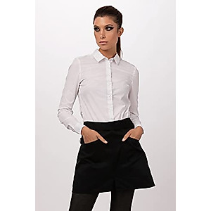 Chef Works Unisex Largo Half Bistro Apron, Black, One Size