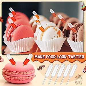 Kingdder 1000 Pcs 4 ml Cupcake Pipettes Squeeze Transfer Dropper Disposable Dropper Pipettes Plastic Transfer Pipettes Liquor Infuser for Cupcakes Chocolate Dessert Ice Cream