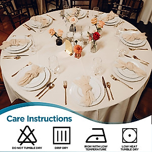 10-Pack 120-Inch Round Ivory Polyester Tablecloths – Machine Washable, Durable, Wrinkle-Resistant Linens for 8-Foot Tables – Ideal for Weddings, Banquets, Restaurants, Parties