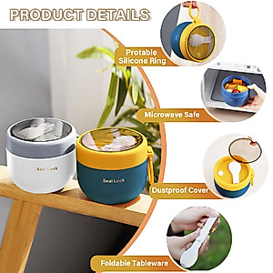 Overnight Oats Containers with Lids, 20oz Portable Overnight Oats Jars with Spoons, Leak-proof Plastic Yogurt Jars, Oatmeal Container for Yogurt Breakfast On The Go Cups, Dessert Snack Containers