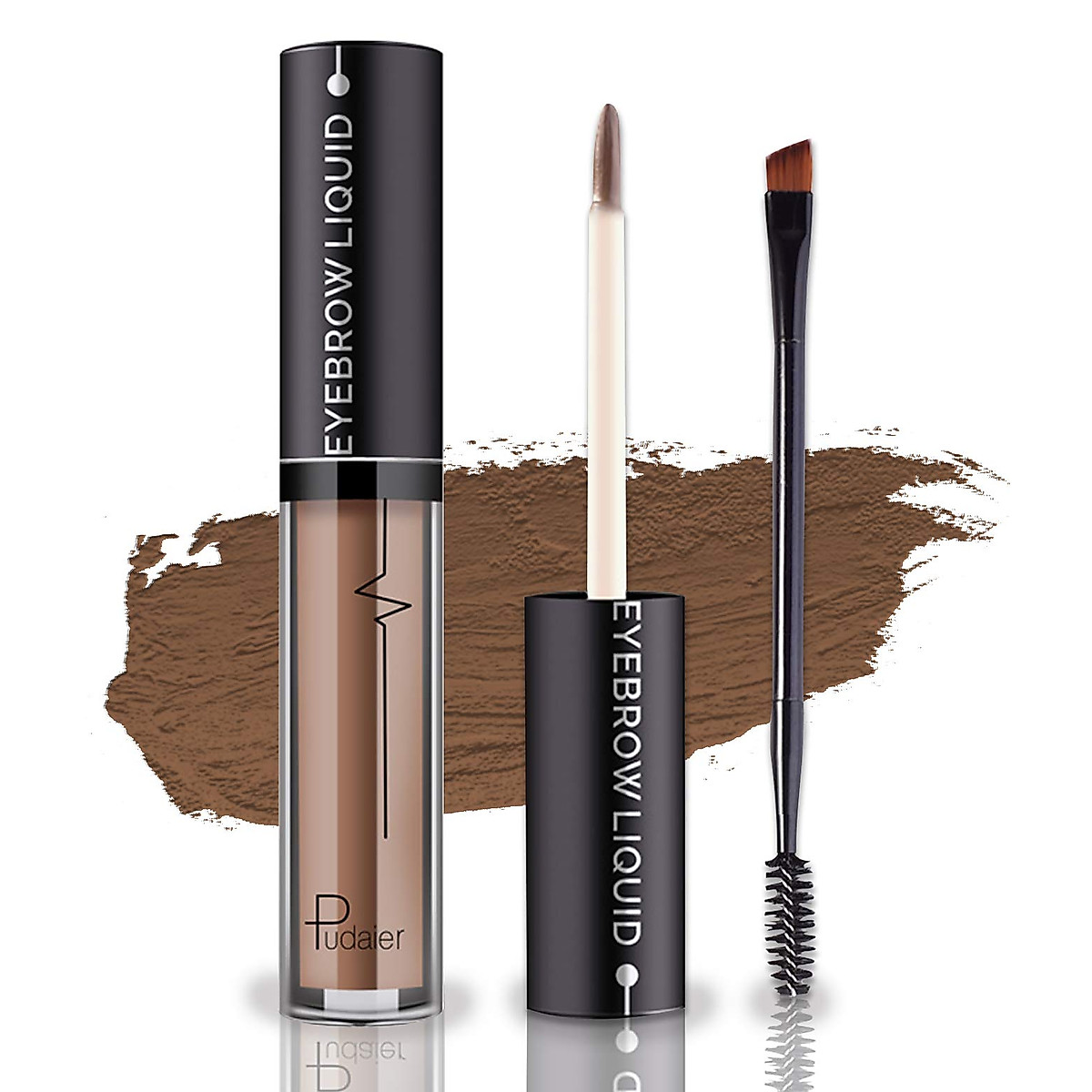 YOLETO Waterproof Eyebrow Gel - Brown Tinted Mascara Makeup for Natural-Looking Brows, Long-Lasting Smudge-Proof Formula with Brow Shaper and Mascara Primer Brush Wand Kit