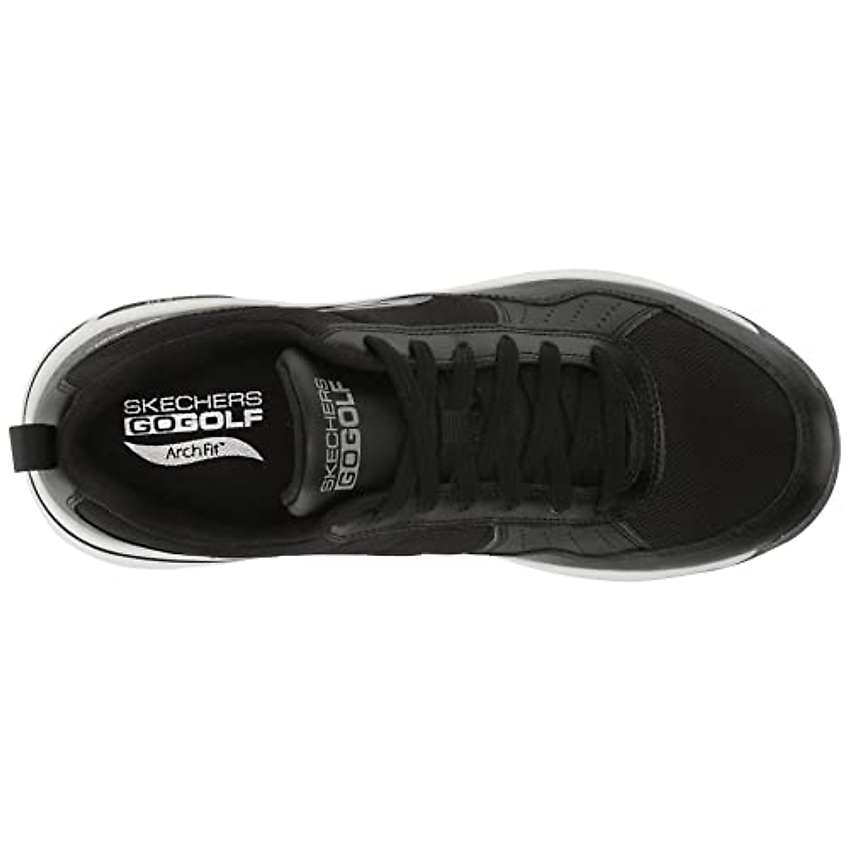 Skechers Men's Arch Fit Golf Shoe Sneaker, Black/White, 12