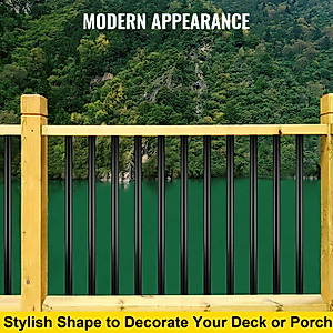 VEVOR Deck Balusters, 26"x0.75" Metal Deck Spindles, 101 Pack Staircase Baluster with Screws, Aluminum Alloy Deck Railing for Wood and Composite Deck, Circle Baluster for Outdoor Stair Deck Porch