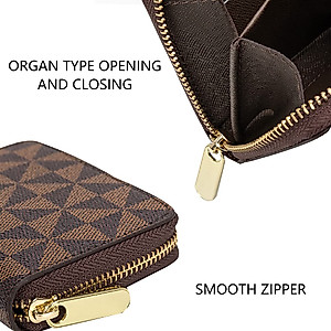 Veki Women's Credit Card Holder, RFID Leather Zipper Wallet, Small Zipper Card Case for Men and Women (White)