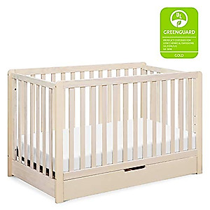 Carter's by DaVinci Colby 4-in-1 Convertible Crib with Trundle Drawer in Washed Natural, Greenguard Gold Certified, Undercrib Storage