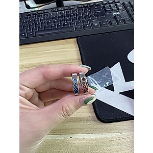 P1PSZ Darling In The Franxx Ring 002 Anime Zero Two Rings Cosplay Costume Ring Silver 925 Adjustable Jewelry (6673 (2pc))