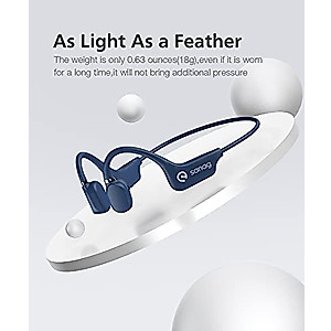 Sanag Open-Ear Wireless Earphones Air Conduction Headphones Bluetooth 5.0 with Mic,Titanium Lightweight,Waterproof,Music Answer Phone Call for Running Hiking Driving Cycling