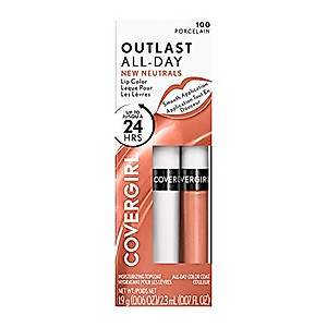 COVERGIRL Outlast All-Day Lip Color with Moisturizing Topcoat, New Neutrals Shade Collection, Porcelain, Pack of 1